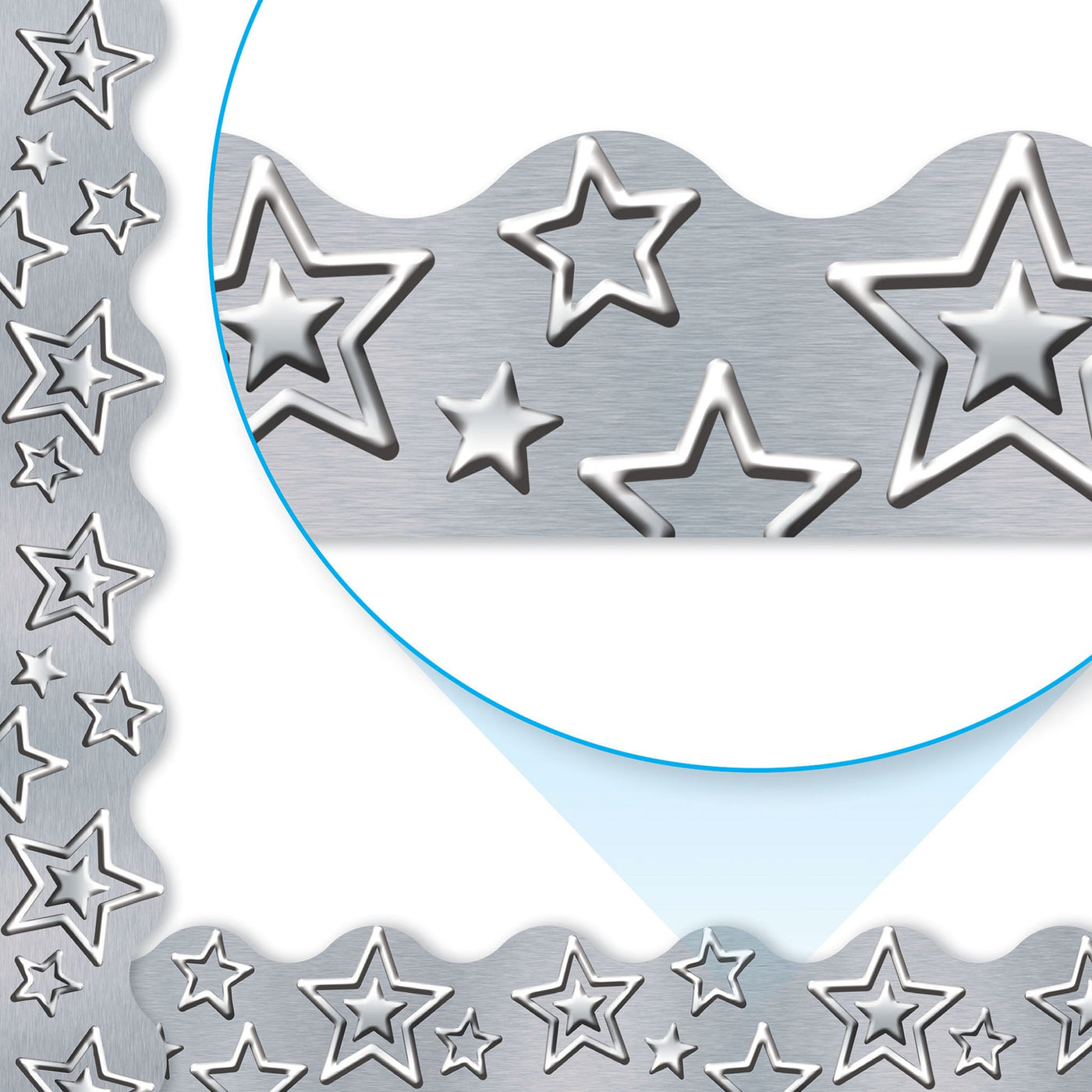 Terrific Trimmers® I ♥ Metal Silver Stars T92682 — TREND enterprises