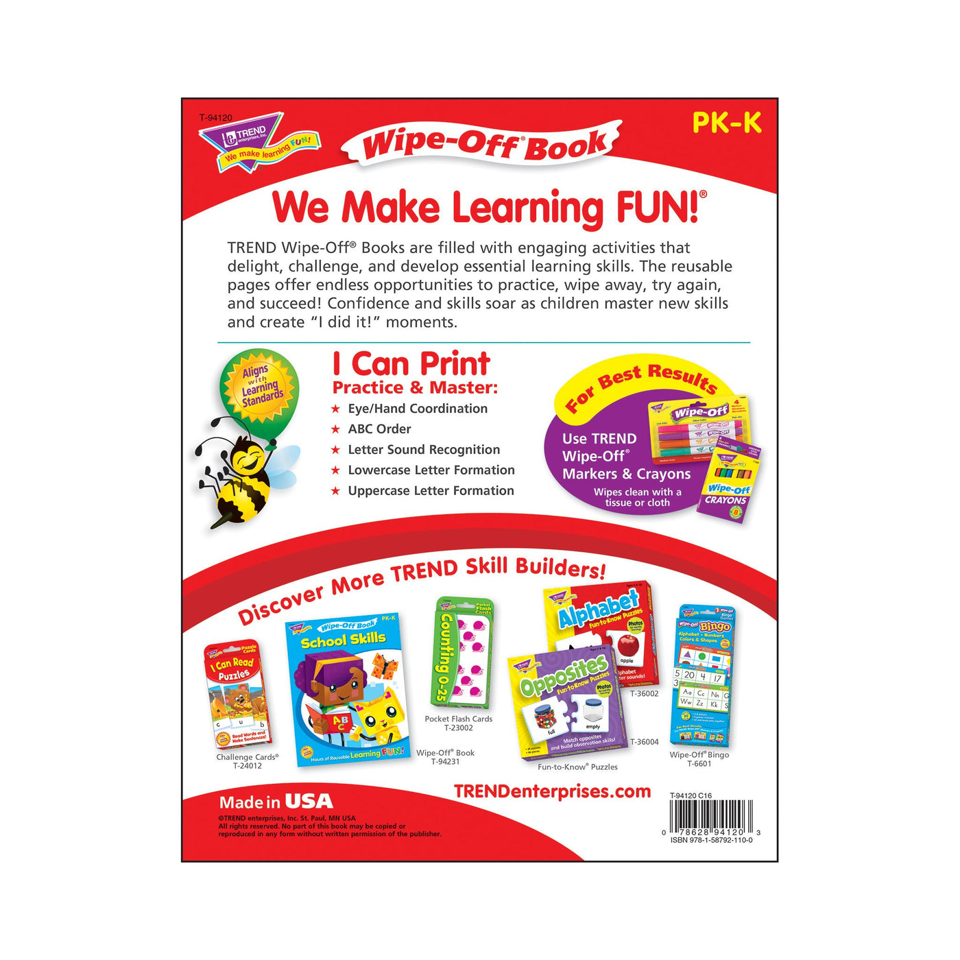 Wipe-Off® Book I Can Print Standard Manuscript T94120 — TREND enterprises